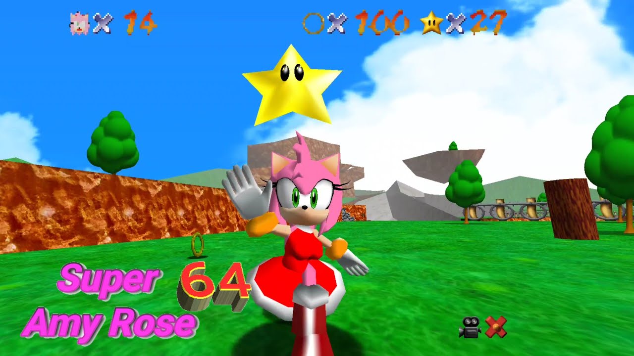Super Amy Rose 64 WideScreen HD Textures Bowser And Extra Stars ...
