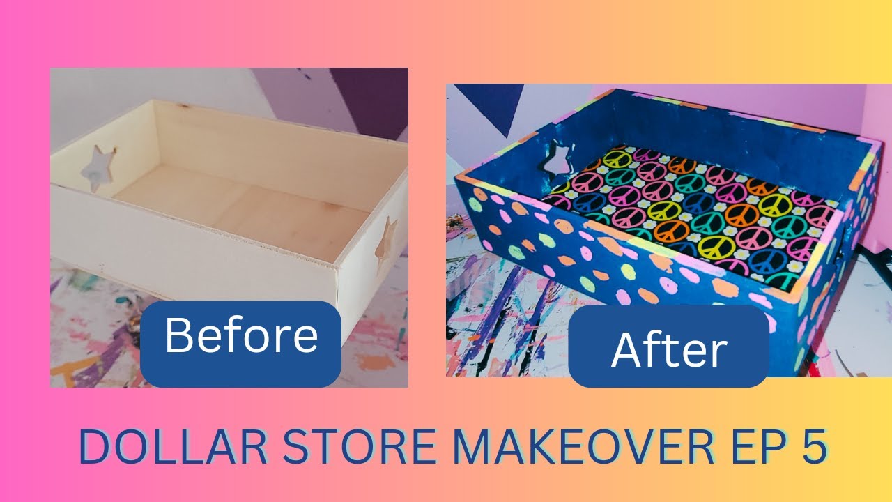 redecorate a wooden tray { Dollar store makeover Ep 5} - YouTube
