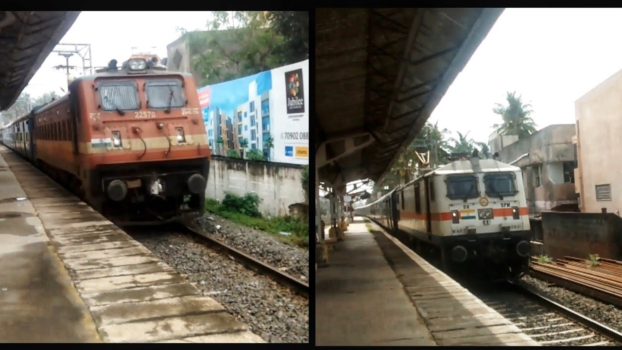 TRAIN TO THE TOWN OF LORD KRISHNA | ED WAP4 & RPM WAP7 HAULED CHENNAI ...