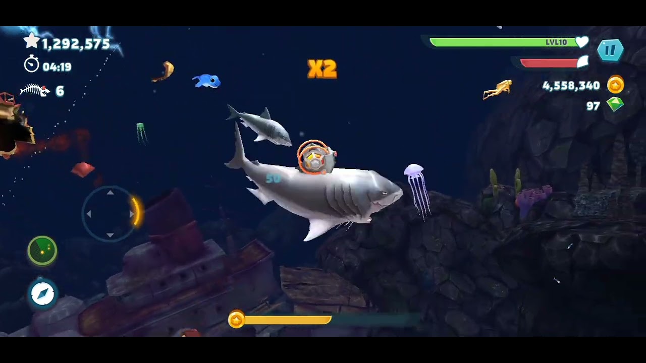 Hungry Shark Evolution Megalodon Vs Enemy big Daddy Enemy behemoth Evil ...