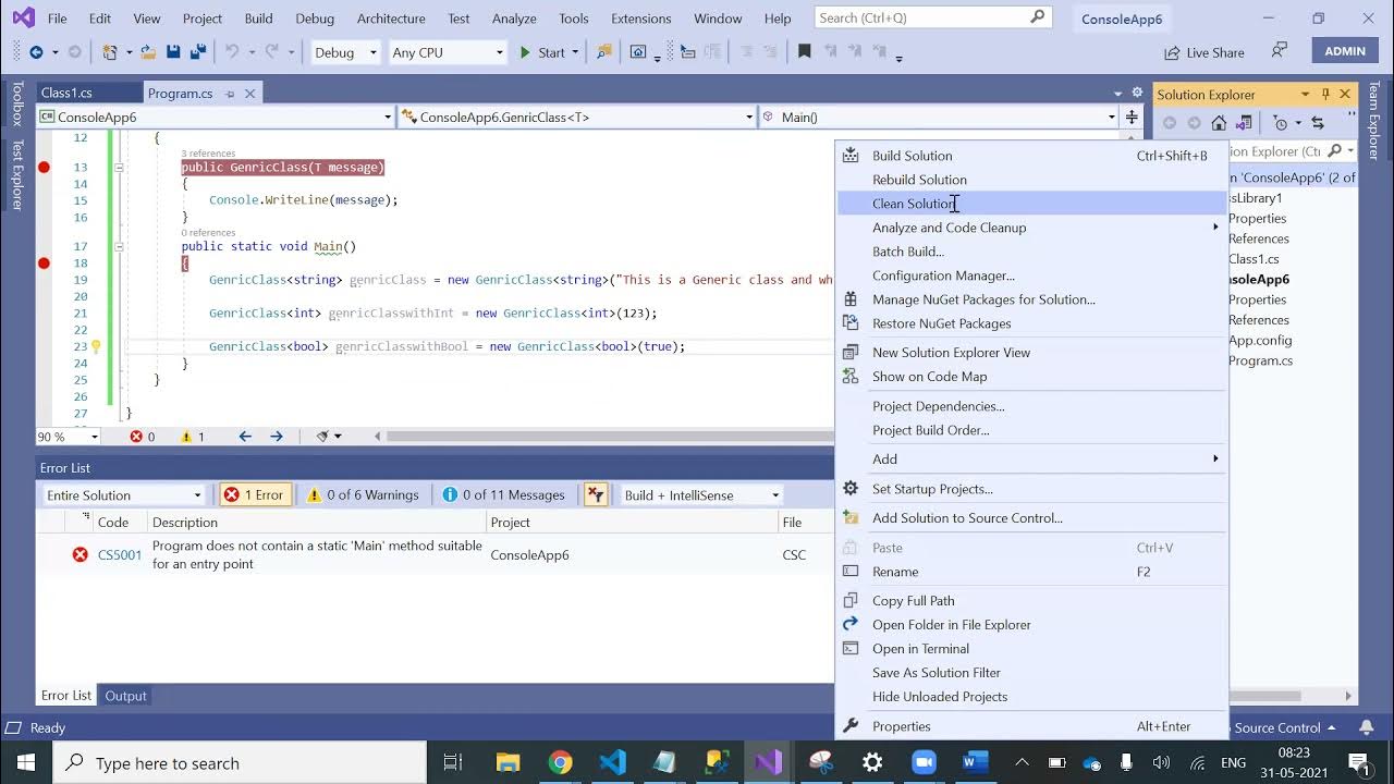C# Console App Part 15 - Generics in C# - YouTube