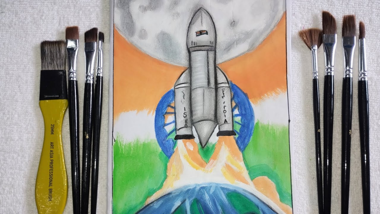 How To Draw Chandrayaan 3 || Step By Step | painting 🖌️🎨 - YouTube