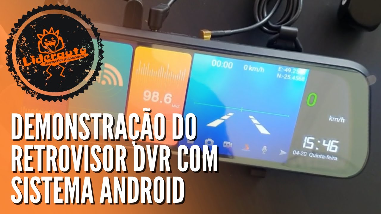 Retrovisor DVR com sistema Android (Mapas, Youtube, etc) - YouTube