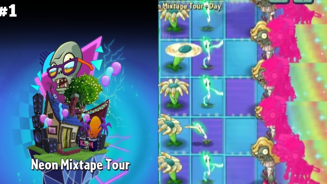 plants vs zombies 2 | neon mixtape tour gameplay - YouTube