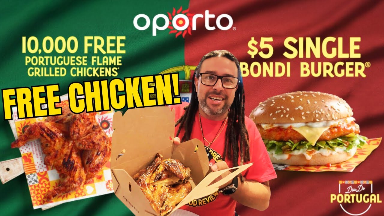 Oporto's $5 Bondi Burger + Free Chicken Deal for Portuguese Day!🔥 - YouTube