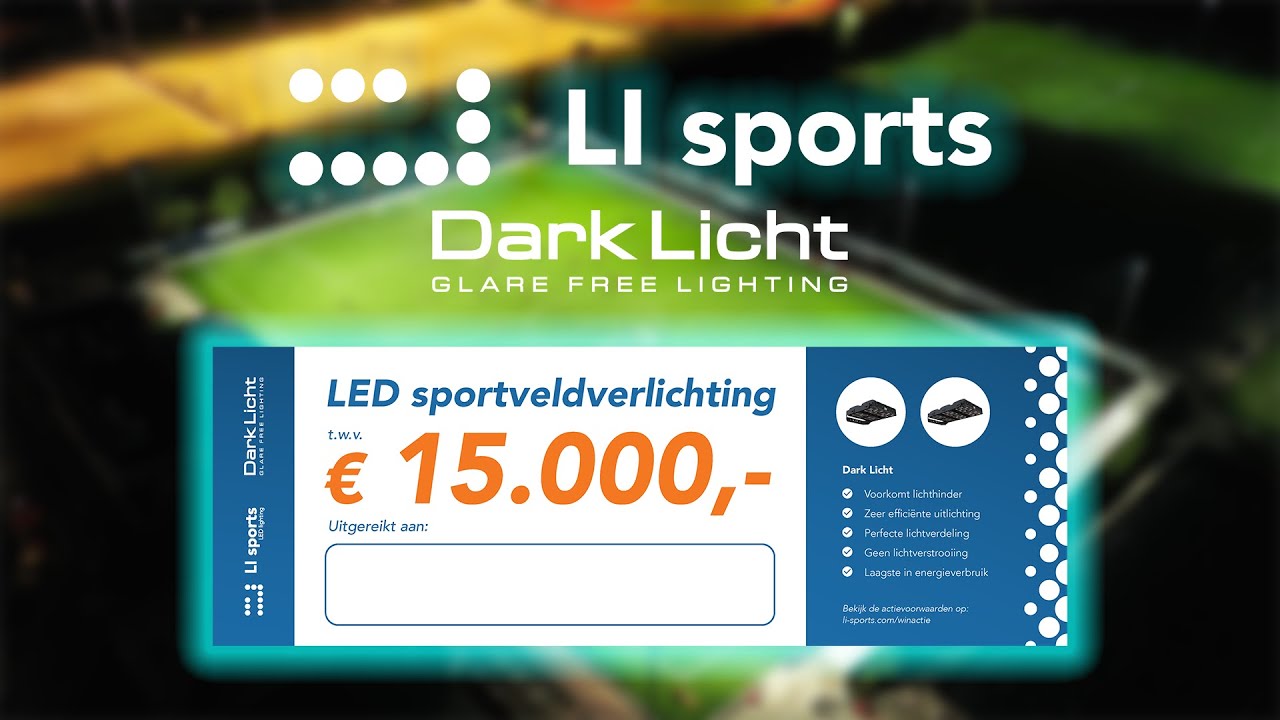 Bekendmaking winnaar LED sportverlichting door LI sports - YouTube