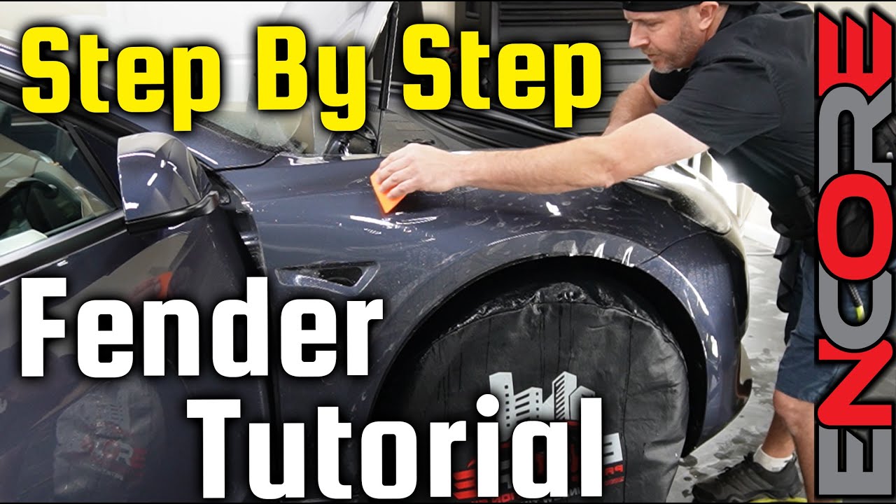 How To Install PPF - Tesla Fender - Model 3 Paint Protection Film Clear ...
