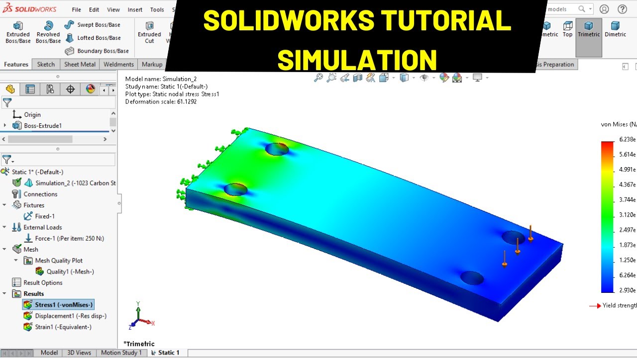 Simulation Tutorial in SOLIDWORKS | Robo CAD - YouTube