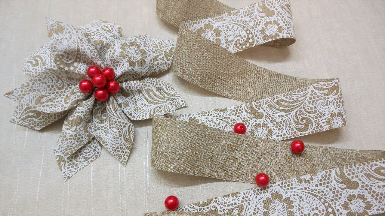 DIY Ribbon Flowers - How to Make a Ribbon Poinsettia - Ribbon ...