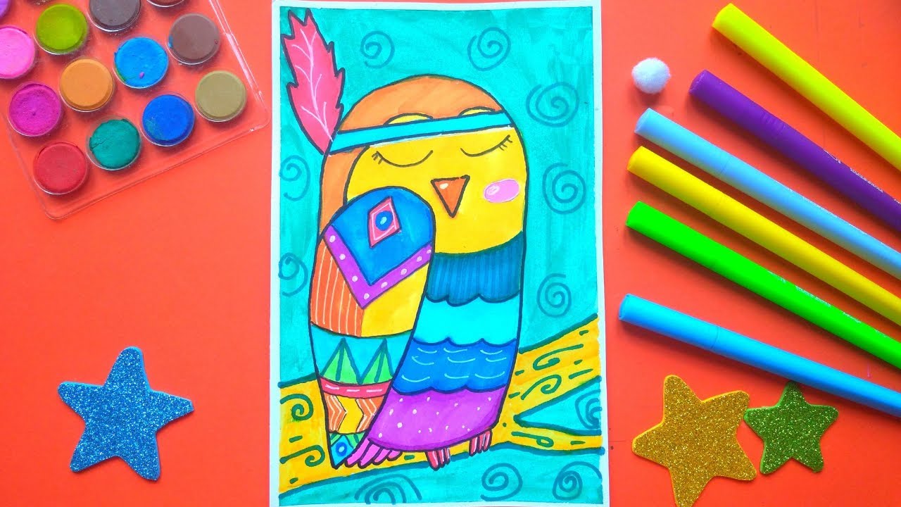 How to draw a Native American Inspired bird easy - YouTube