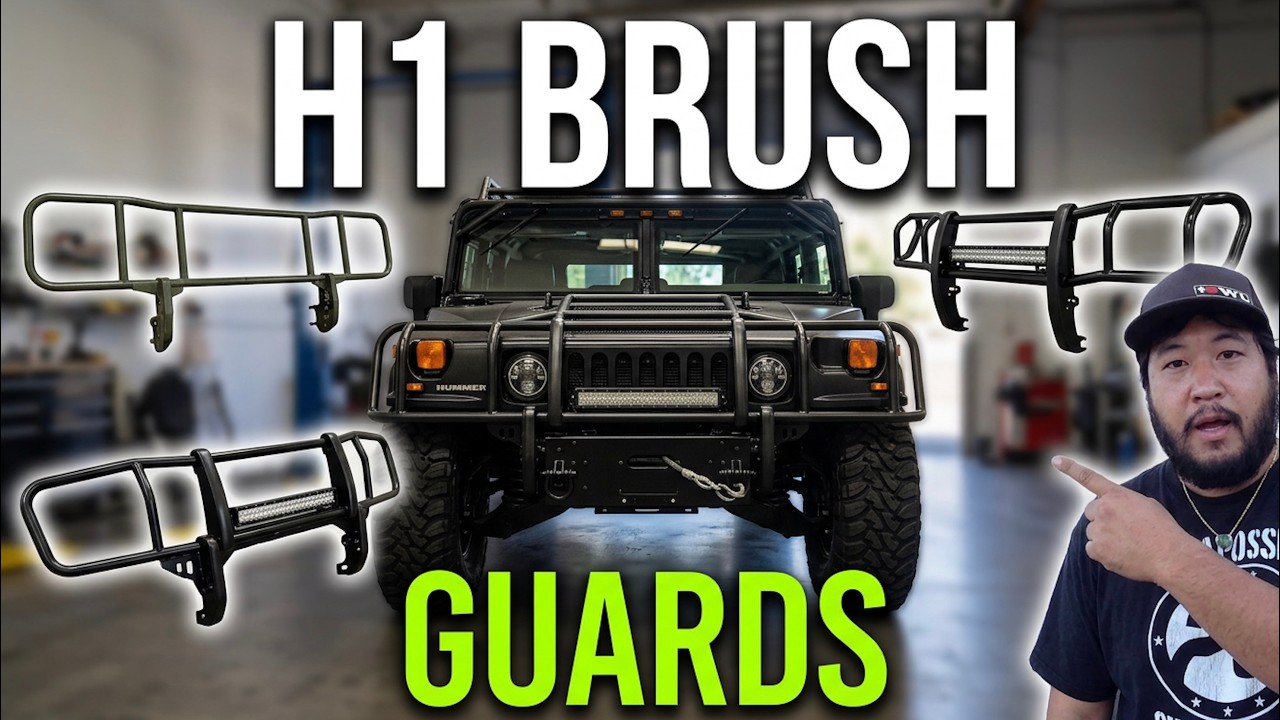 hummer h1 brush guards options - YouTube