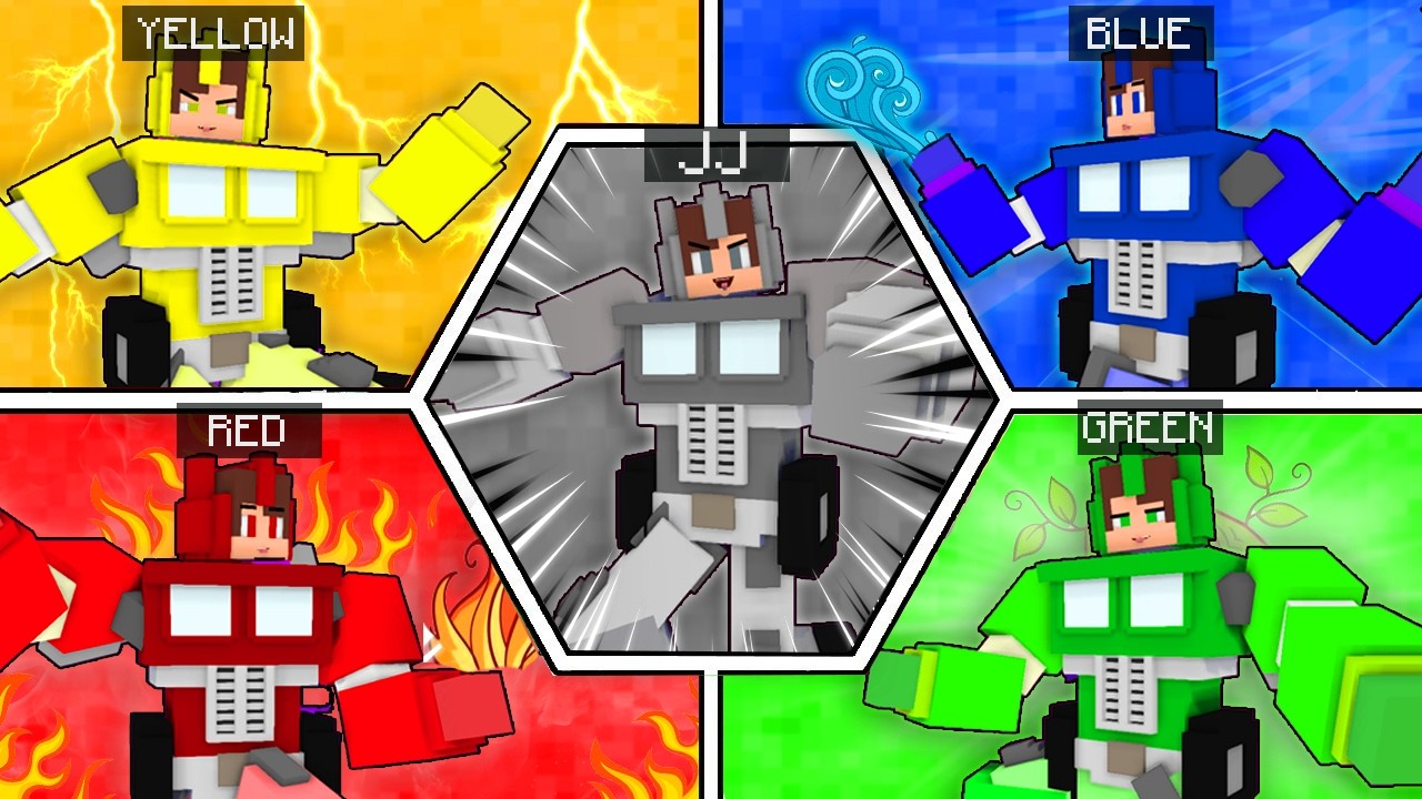 All Element JJ Transformers - Fire vs Water vs Grass vs Wind with Mikey ...