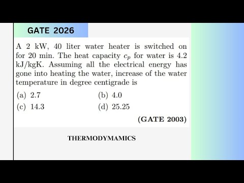 ENGINEERING THERMODYNAMICS || GATE IMPORTANT QUESTION || GATE 2026 ...