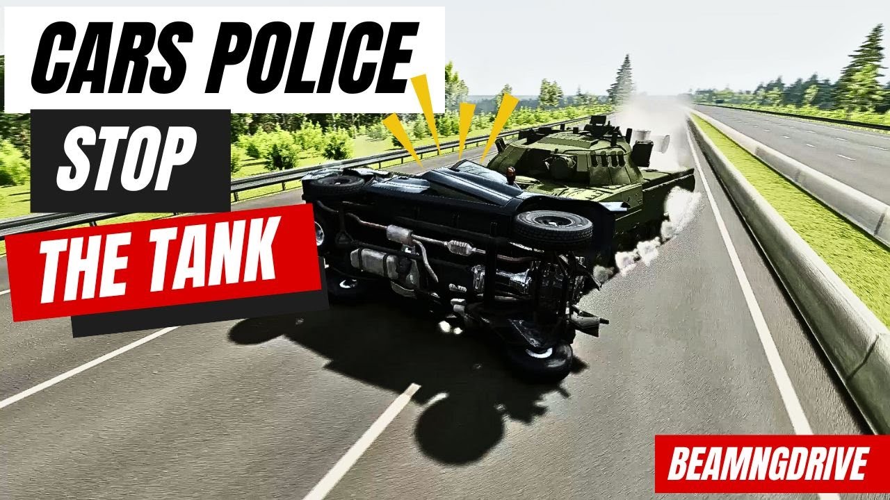 Tank Rage with Police Pursuit - Beamng drive | CRASHDEN - YouTube