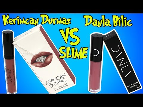Danla Biliç VS Kerimcan Durmaz Ruj Slime Challenge !! 💄 Mat Ruj İncelemesi !! Bidünya Oyuncak