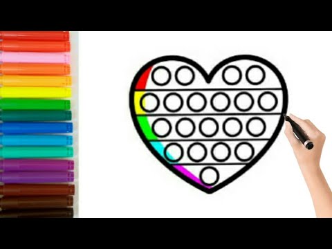 How to Draw and Color Heart (Love) Pop it with Colored Pencils/Markers ...