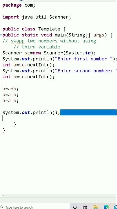 Swapping Program Without Using Third Variable In Java Ms Coder Youtube 0524