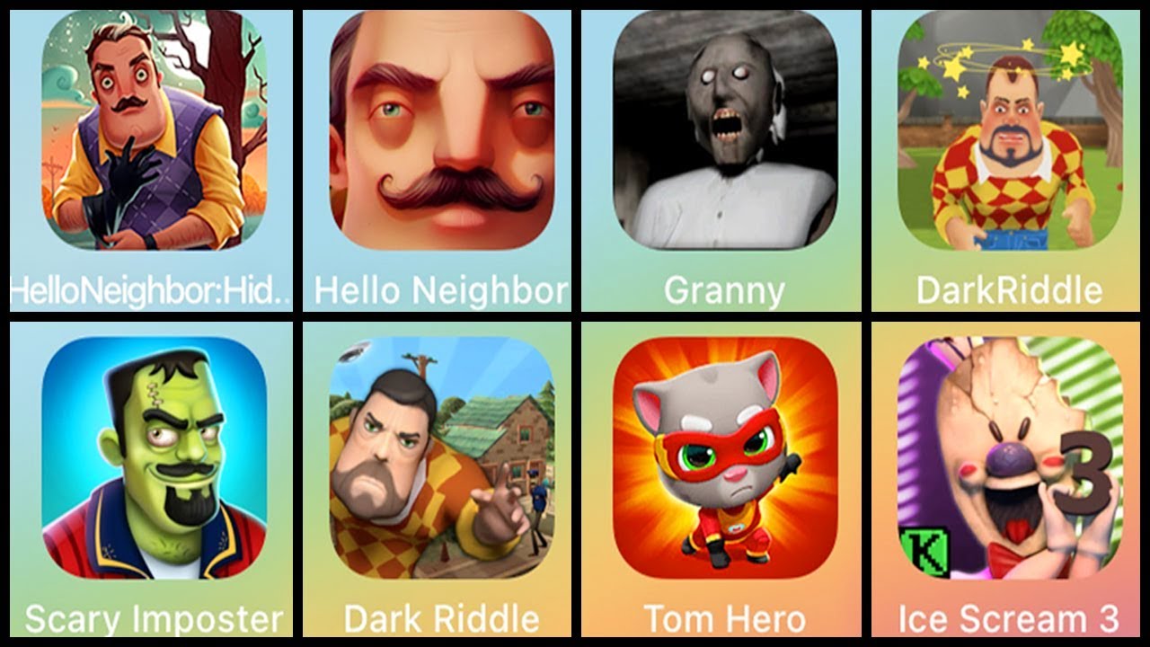 Dark Riddle,zombie Tsunami,Scary Teacher 3D Ice Scream 2,Troll Quest ...