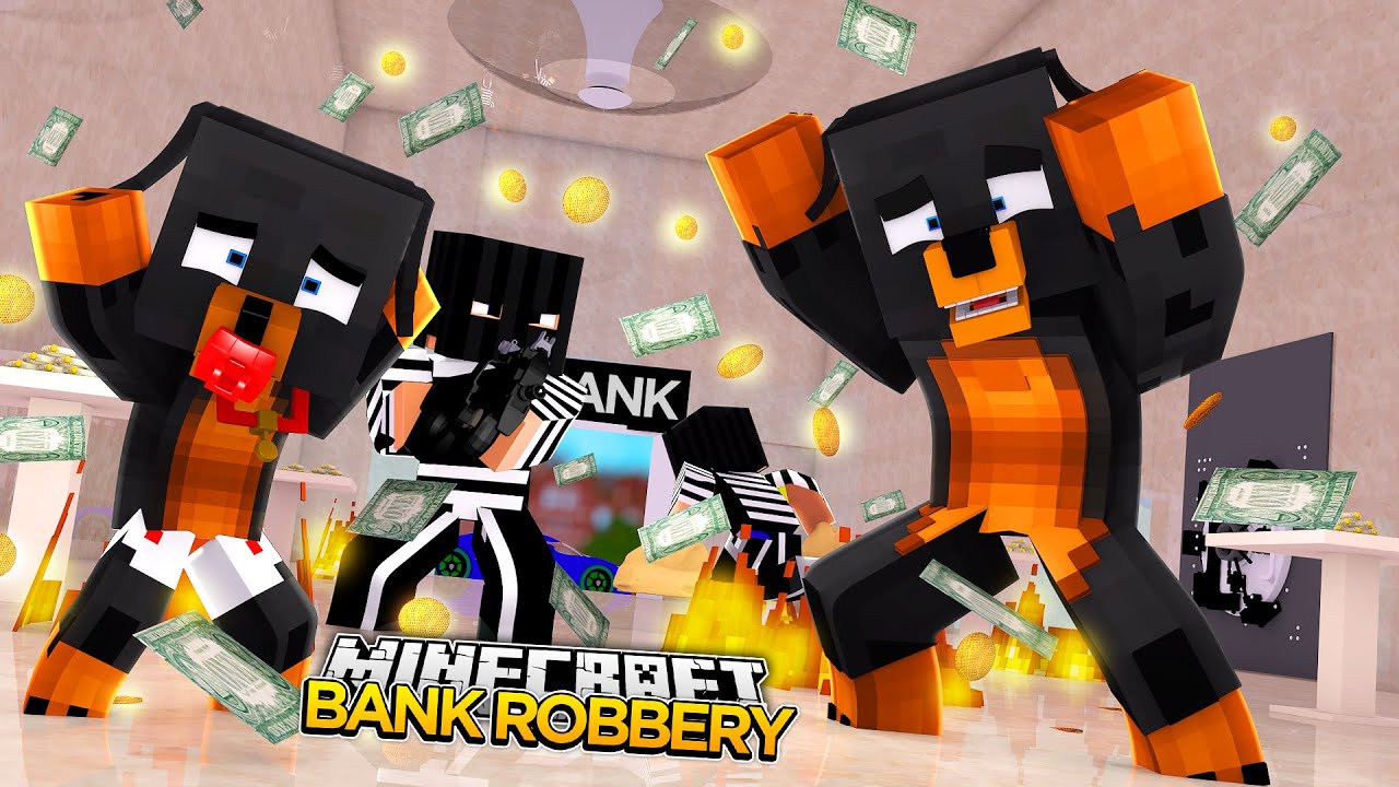 Minecraft - BANK ROBBERY, SAVING THE HOSTAGES- Little Baby Max - YouTube