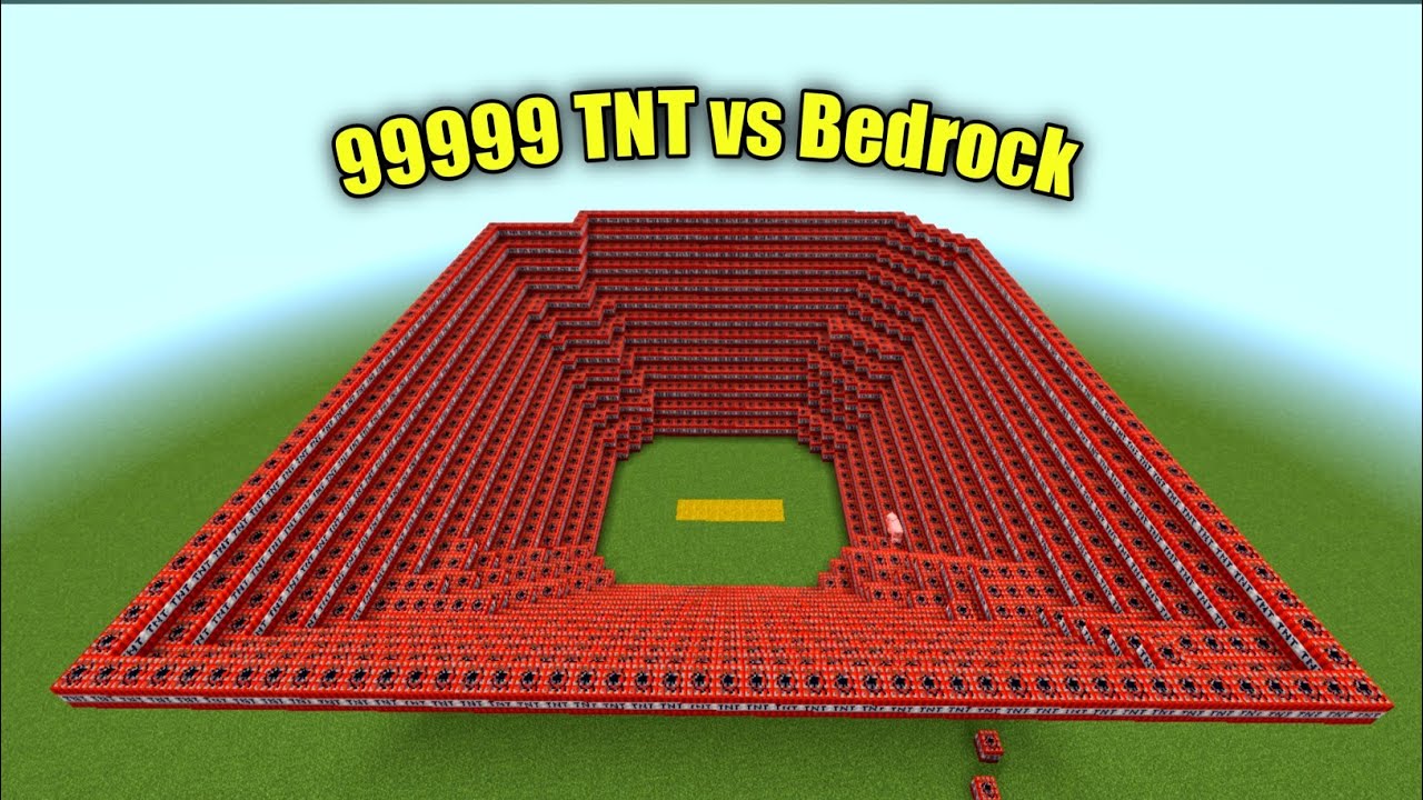 9999 TNT vs Bedrock || Big Explosion in Minecraft😱 - YouTube