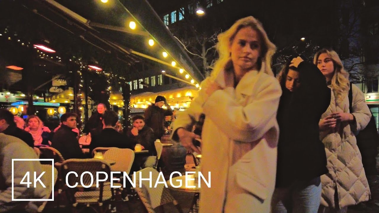 Copenhagen Nightlife 🇩🇰 Friday Night Walking Tour - 4K & Binaural 3D ...