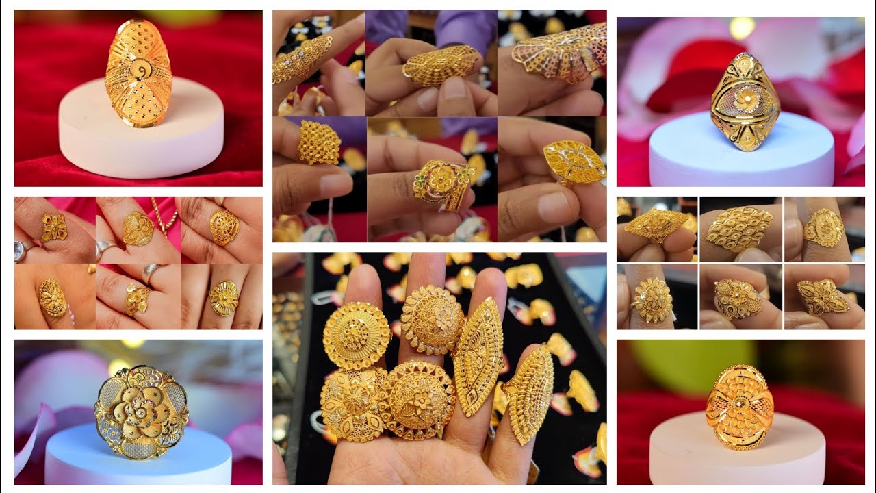 Pure Gold Ring for Women l Beutiful Trending Bridal Gold Ring Designs l ...