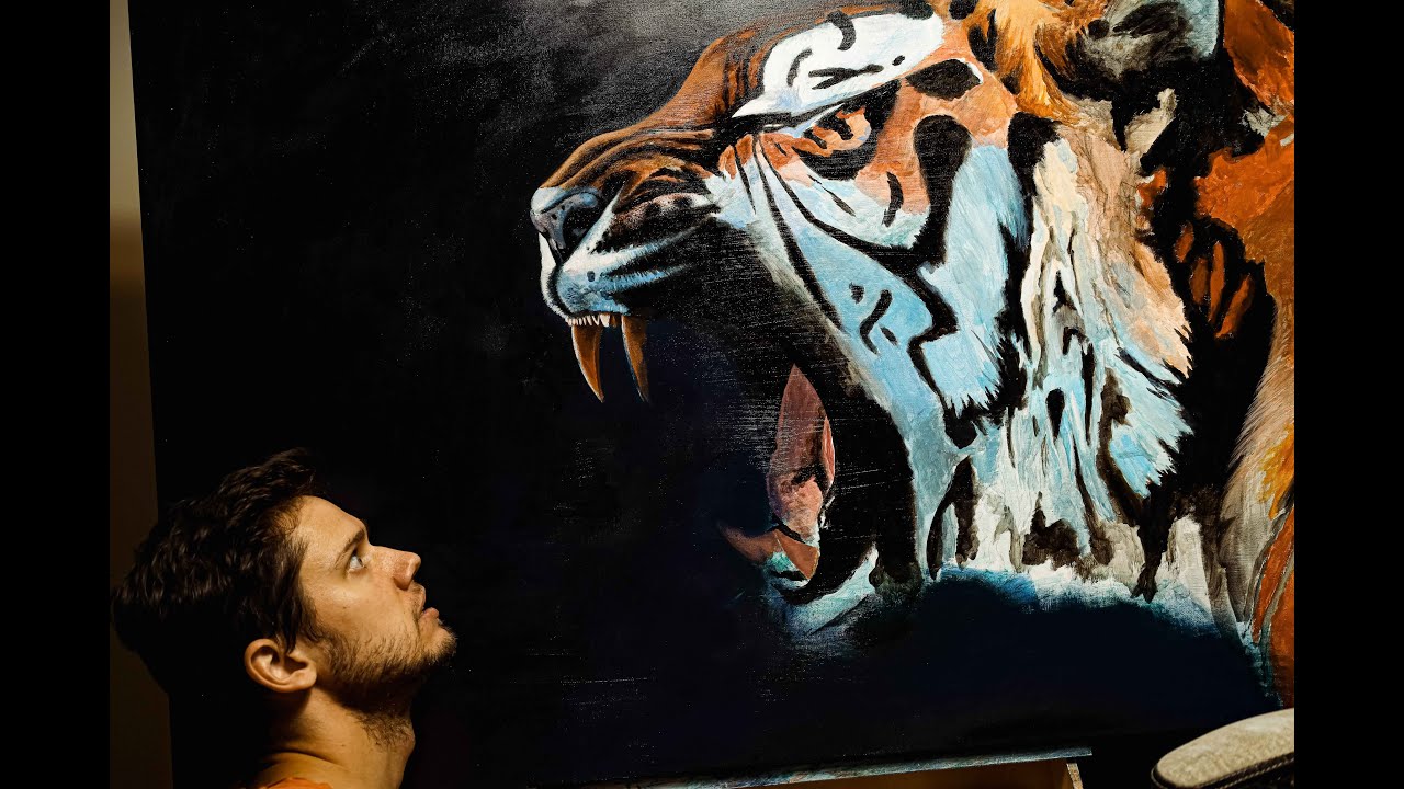 Working on the fur for this tiger painting Join the discord! - YouTube