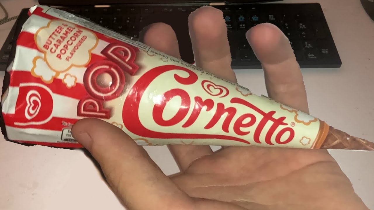 Walls Cornetto Butter Caramel Popcorn Flavoured 84g - YouTube