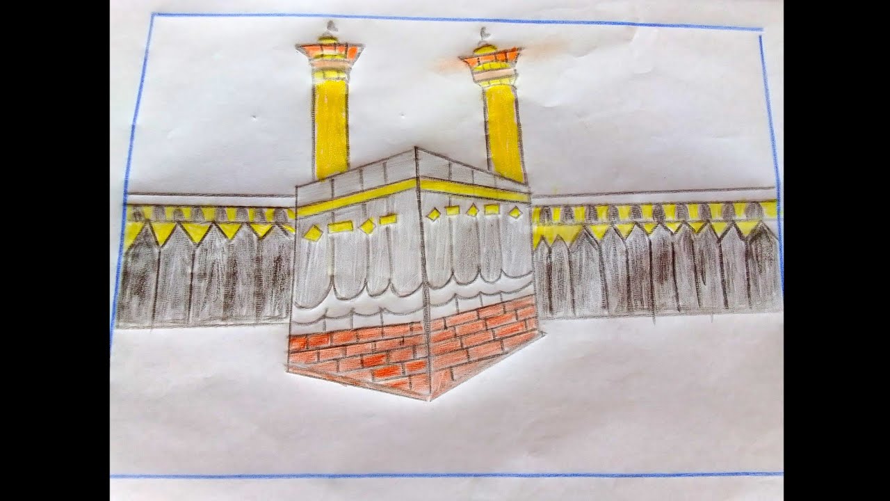 Kaaba Sharif drawing || Makkah drawing 🕋How to draw kaaba 🕋🕋 - YouTube