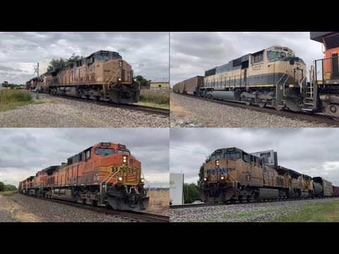 BN Logo SD70MAC, GECX Dash 9’s and More! Trains at Boyd, Rhome & Newark ...