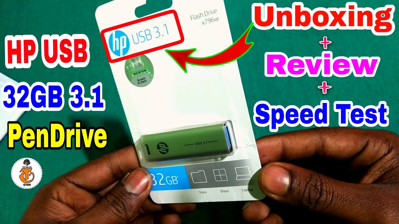 HP USB 3.1 32GB x796w Flash Drive || HP Pendrive 32gb 3.1 unboxing ...