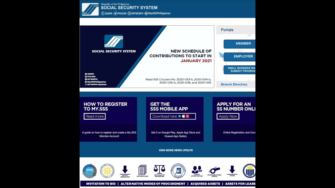 SSS ONLINE REGISTRATION/SSS ONLINE/SOCIAL SECURITY SYSTEM LOGIN USING ...