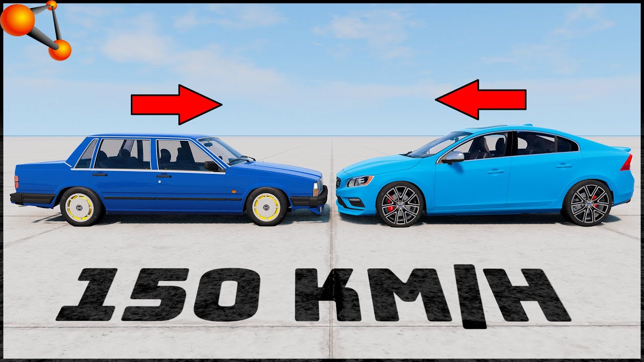 VOLVO 740 vs VOLVO S60! 150 Km/H CRASH TEST! - BeamNg Drive - YouTube