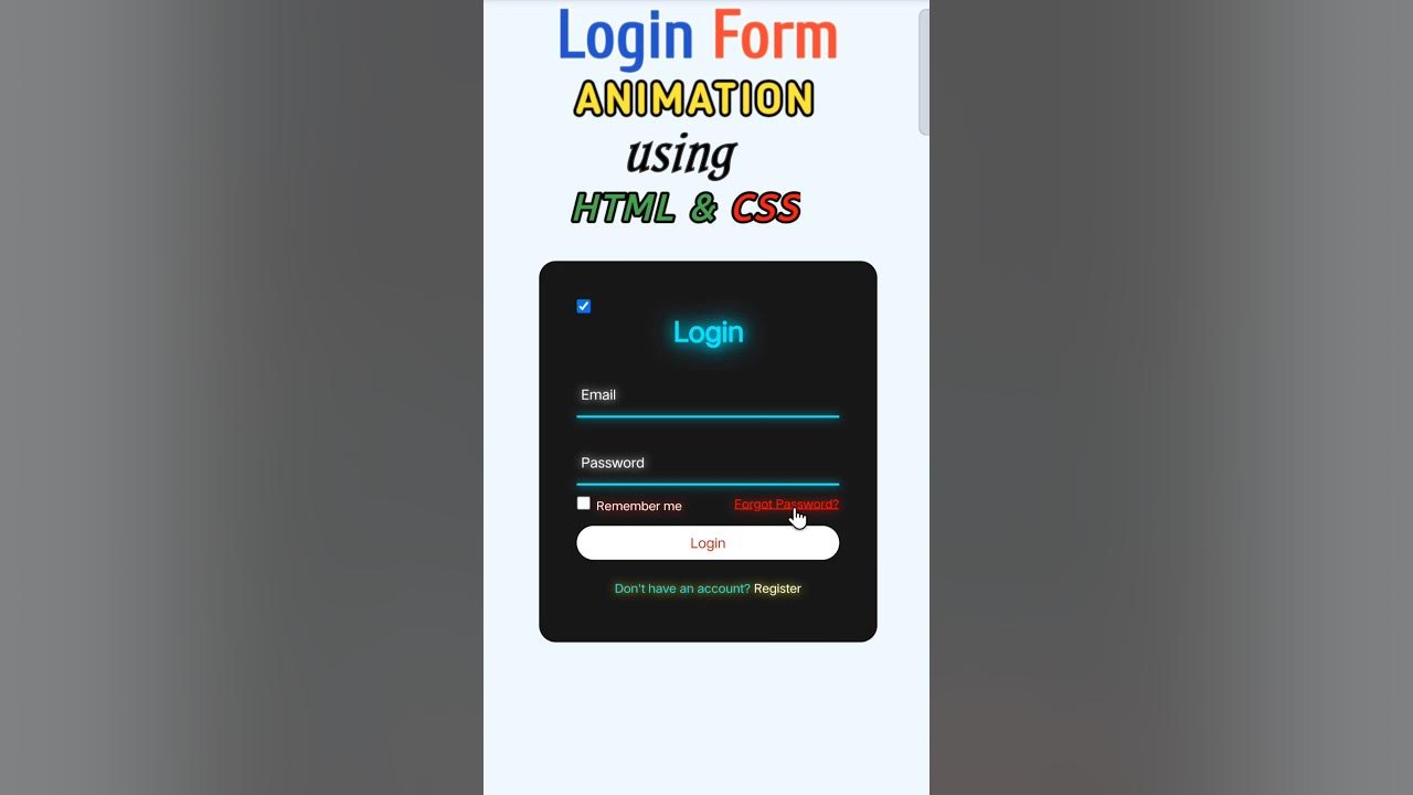 Login Form Animation using HTML & CSS #loginform #codingshorts #maharacreativity #webdesign ...