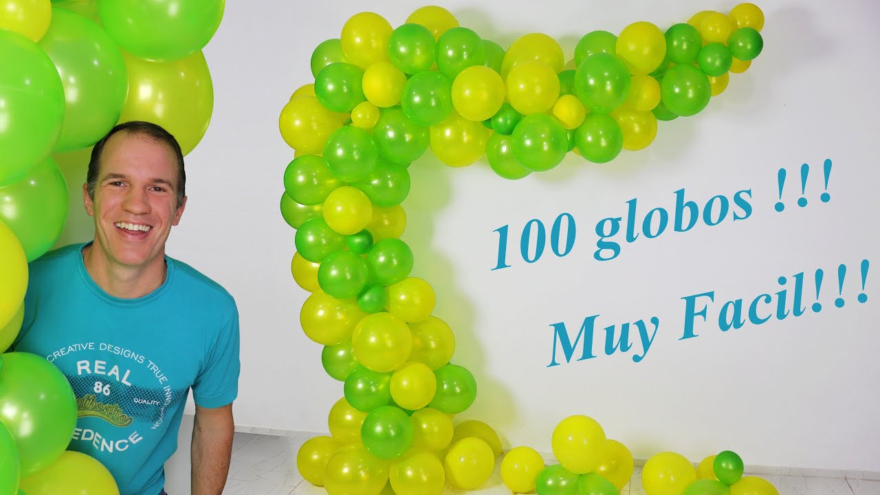 SOLO 100 GLOBOS!! 💯 ARCO ORGANICO DE GLOBOS - arco de globos ...