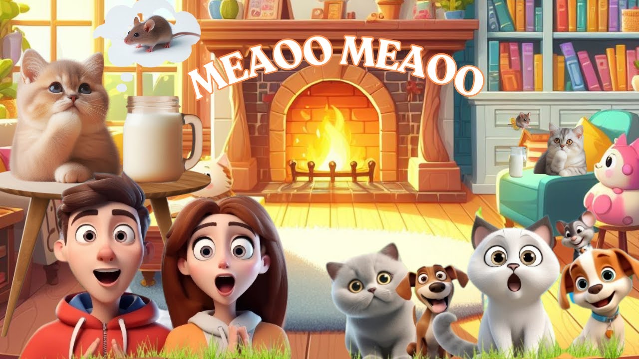 Cat Song | 3D Hindi Rhymes For Children | Meon Meon Poem I Hindi Poem ...