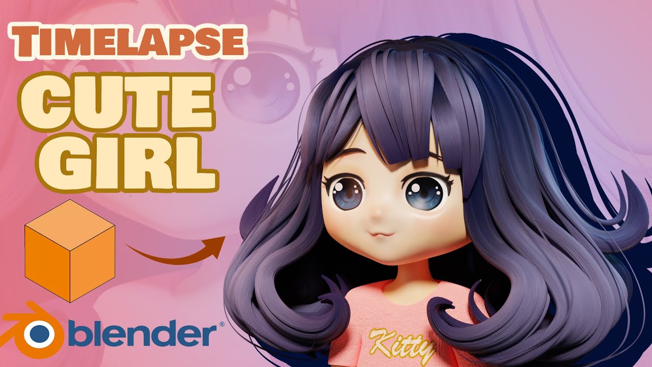 Blender Timelapse: Creating a Cute Girl Character from Scratch - YouTube