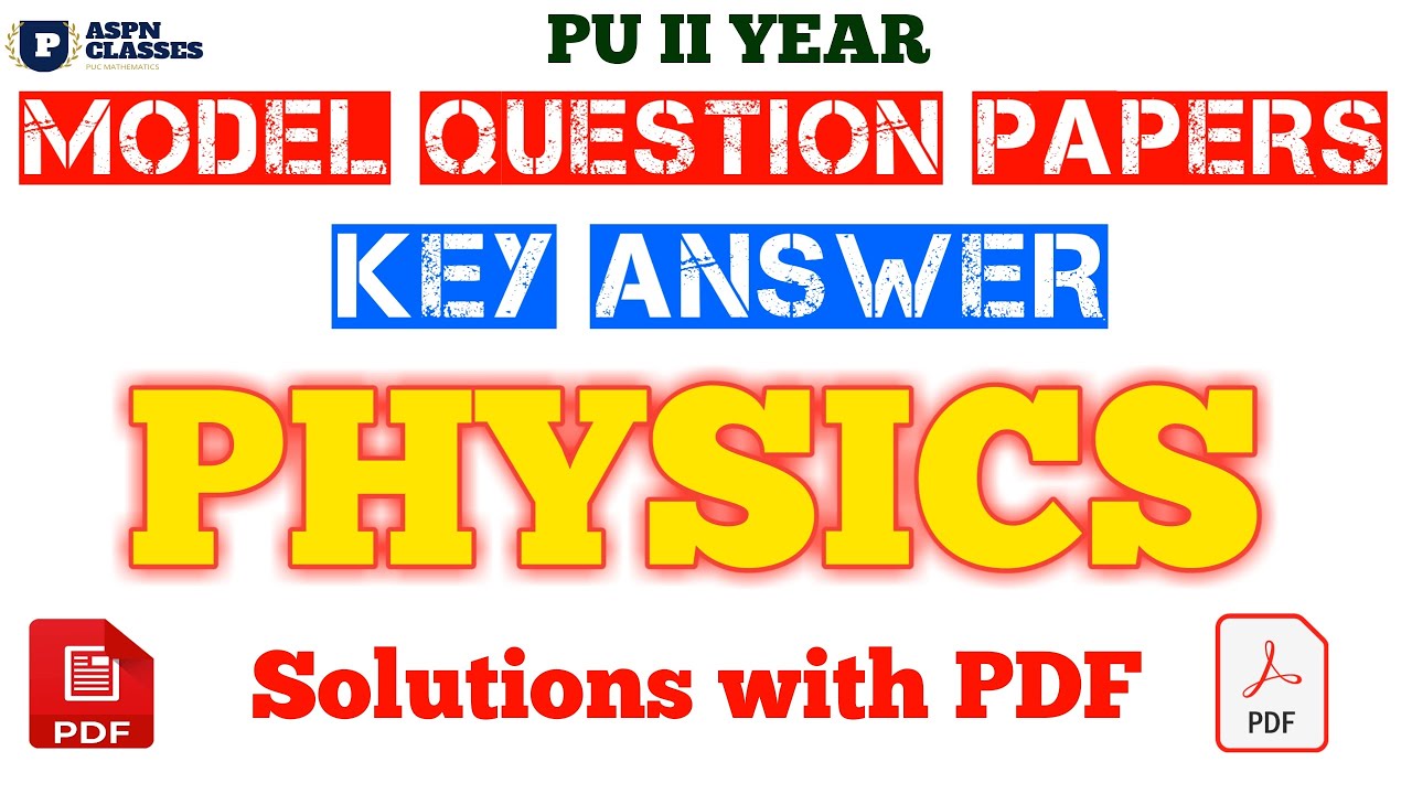 2nd Year Physics Model Question Paper key answer 2021 - YouTube