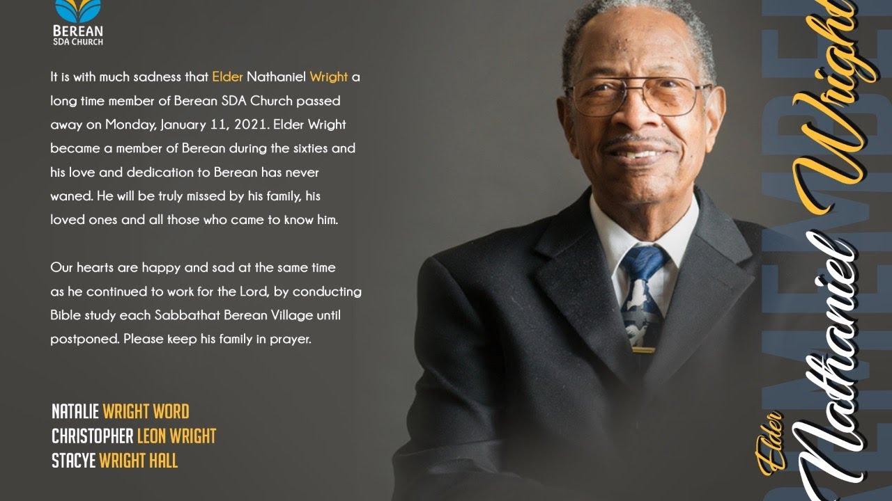 Nathaniel Wright Celebration of Life - January 21, 2021 - YouTube