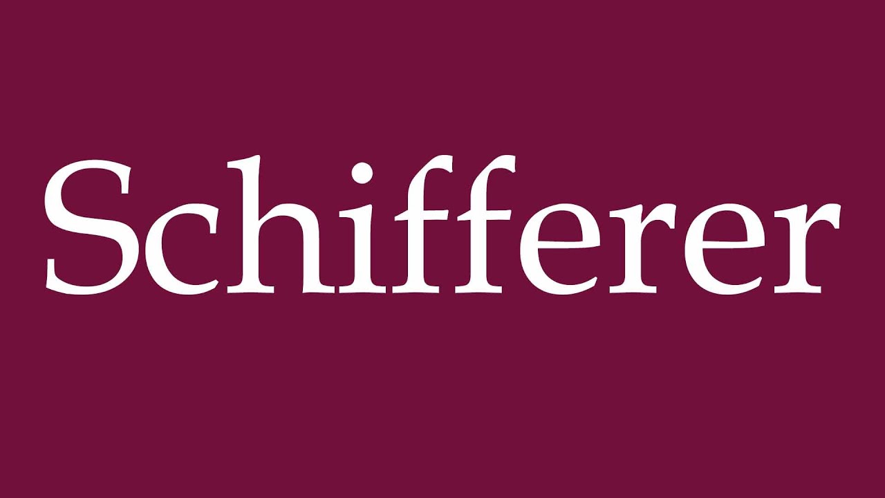 How to Pronounce ''Schifferer'' Correctly in German - YouTube
