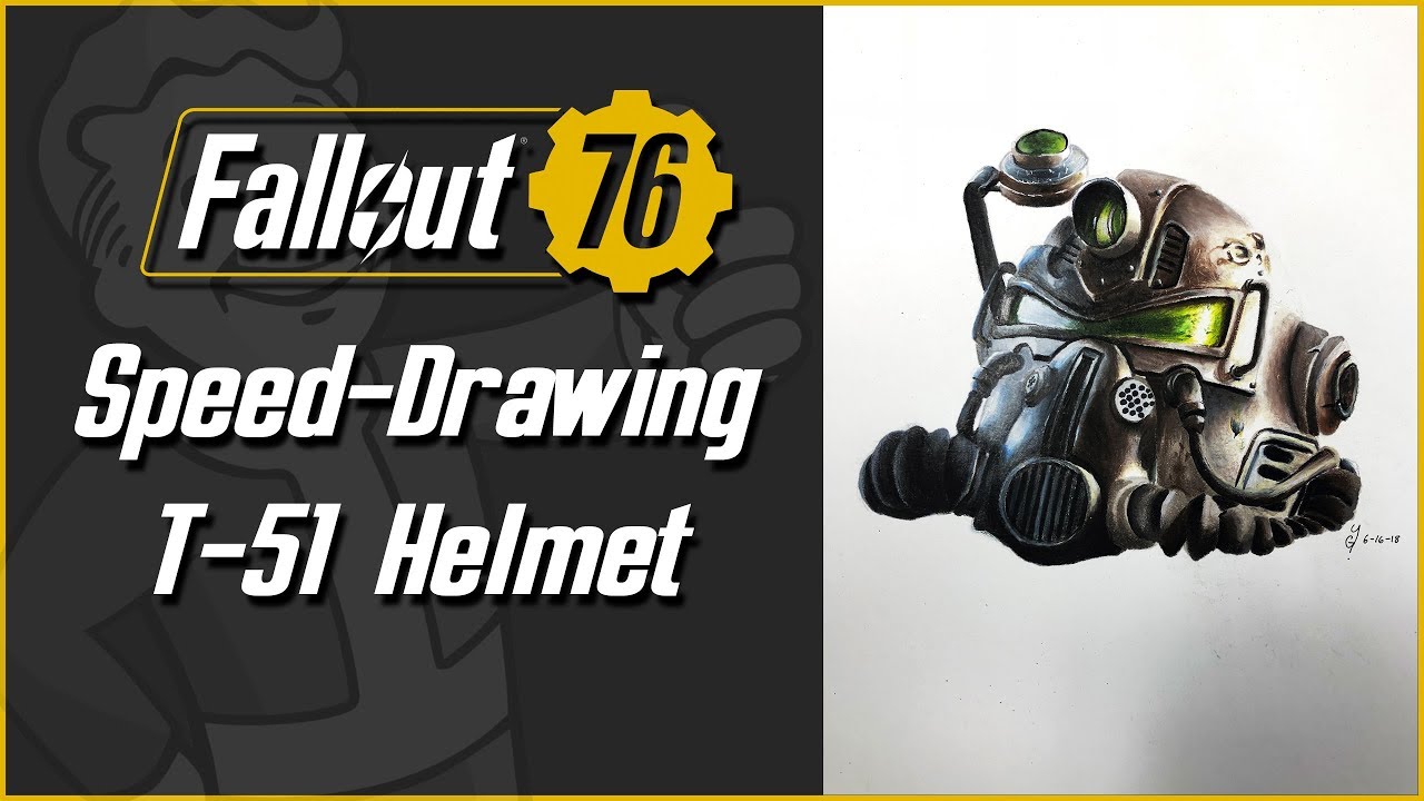 T-51 Helmet - Fallout 76 Speed Drawing - YouTube