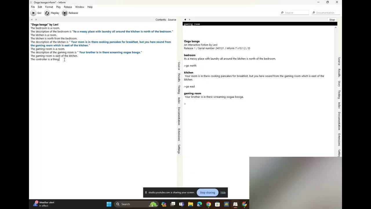 Creating a inform 7 game tutorial - YouTube