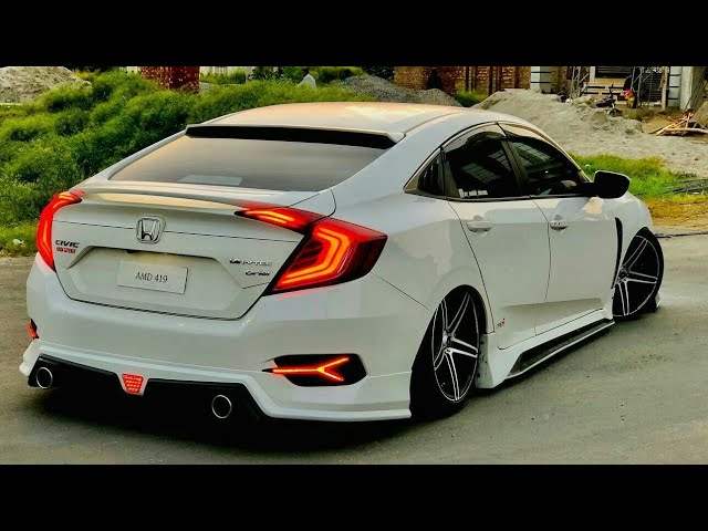 White Honda Civic Hatchback Modified