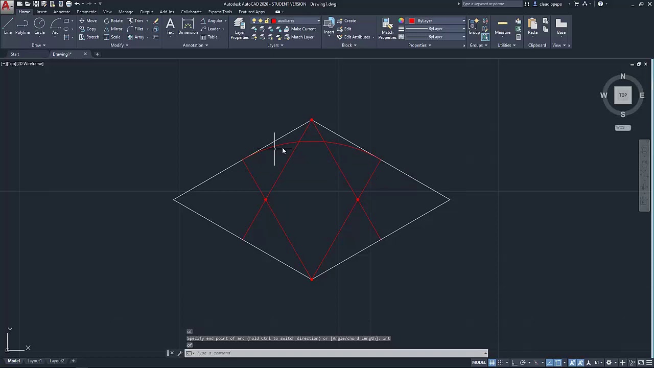 trazado de ovalo inscrito en rombo isométrico - YouTube