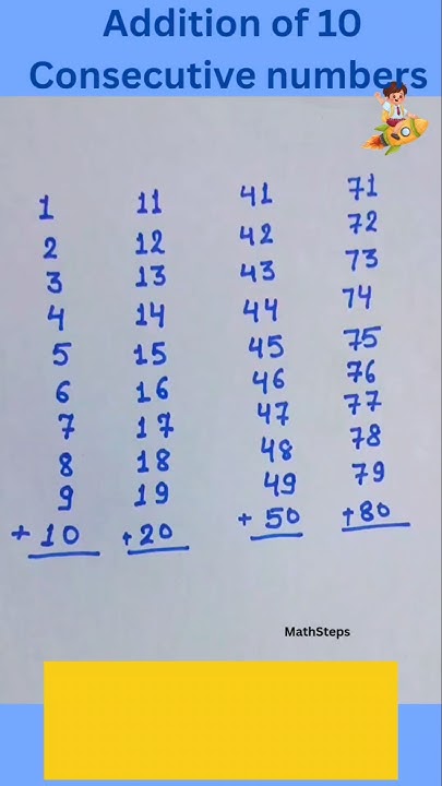 How to Add 10 Consecutive Numbers Without a Calculator #shorts #maths #shortsfeed #addition # ...