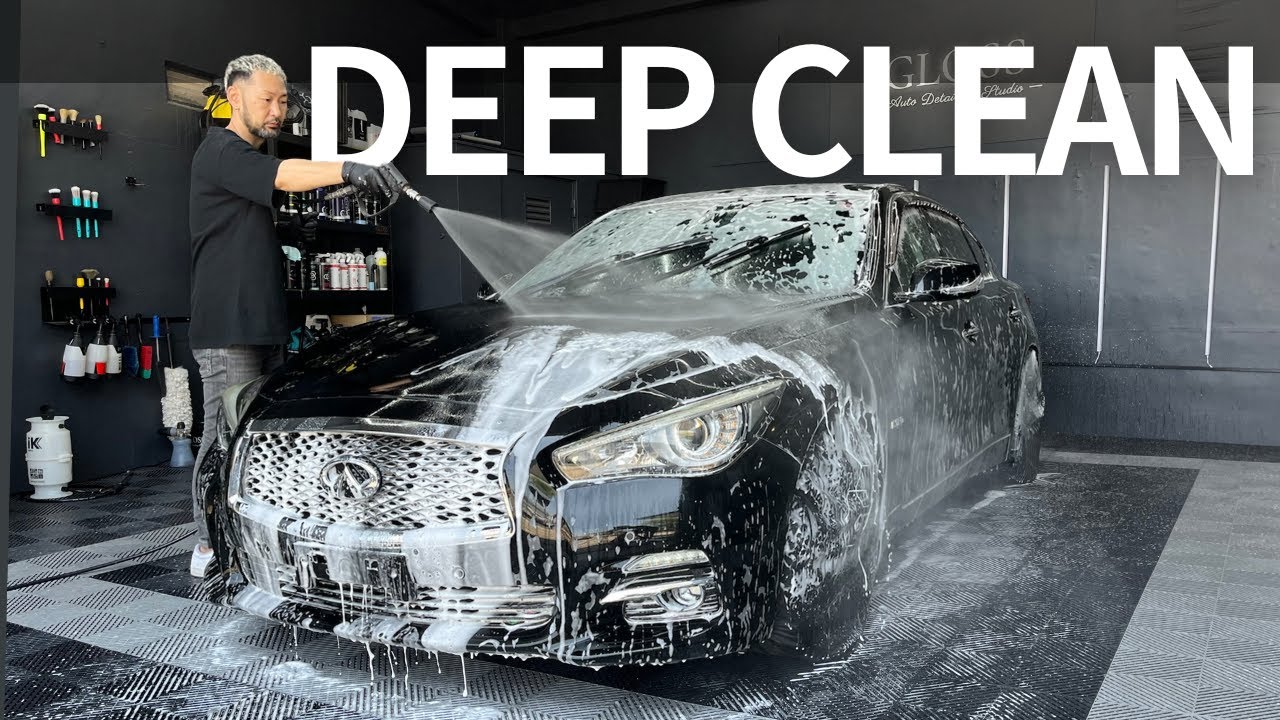 10 Years Old NISSAN SKYLINE DEEP CLEAN & POLISH | Q50 | CAR DETAILING | CAR WASH | ASMR | - YouTube