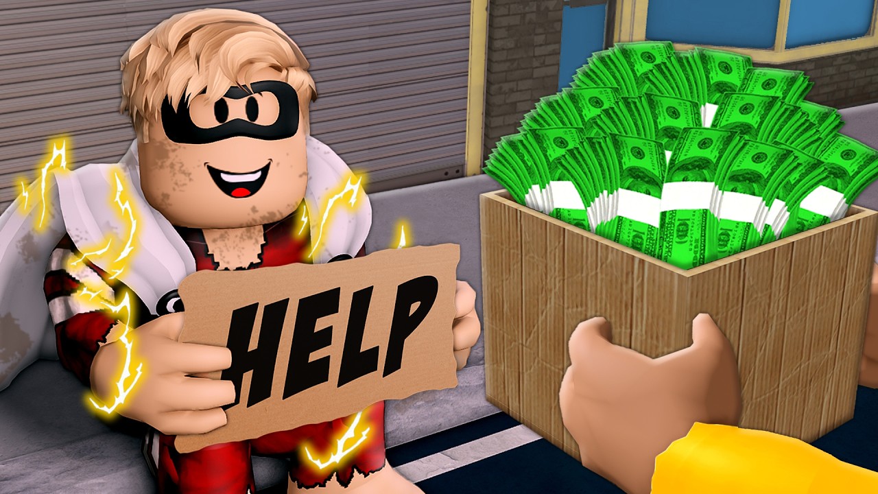 HOMELESS SUPERHERO Becomes A MILLIONAIRE! (A Roblox Movie) - YouTube