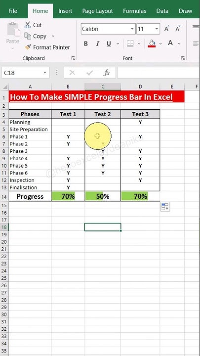 PROGRESS BAR In Excel Made Super Easy 📊 #excel #msexcel #shorts #exceltips #exceltutorial # ...