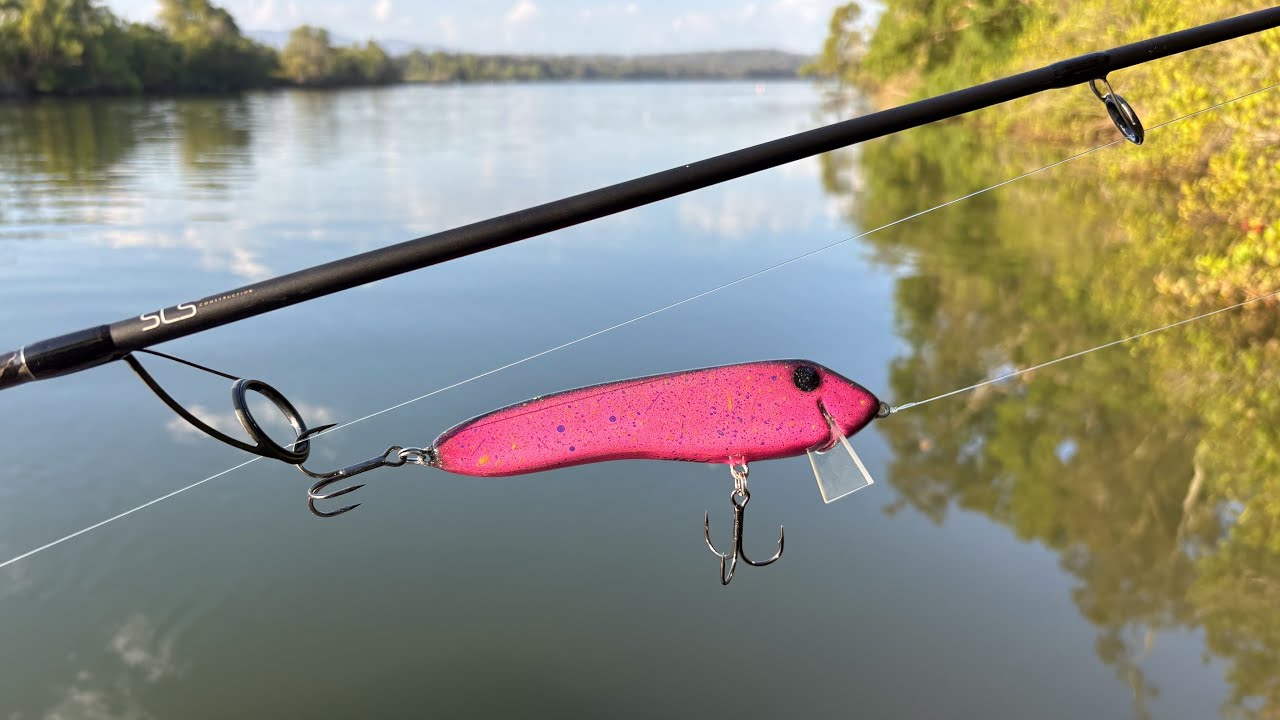 Making a (very pink) shallow diving crankbait for jewfish - YouTube