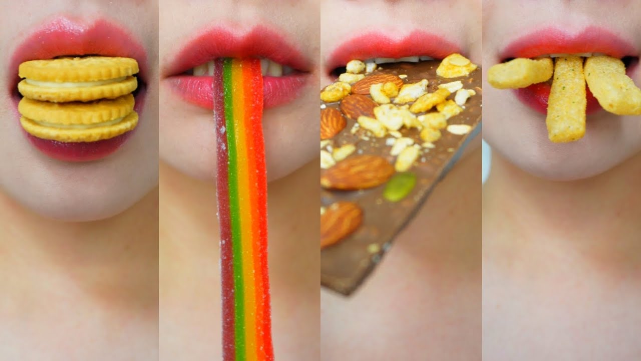ASMR 마트 간식 입술먹방. supermarket snacks. Lip mukbang. - YouTube